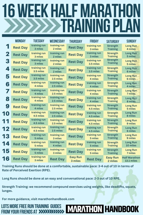 16 Week Half Marathon Training Plan For Beginners (With PDF)