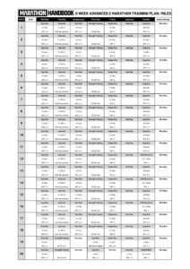 20 Week Advanced Marathon Training Plan (Elite/Intense)