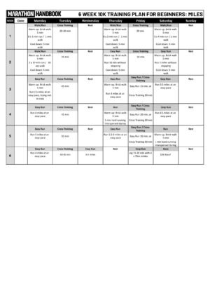 6 Week 10k Training Plan + Complete Training Guide