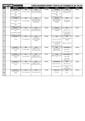 8-Week Beginner Sprint Triathlon Training Plan